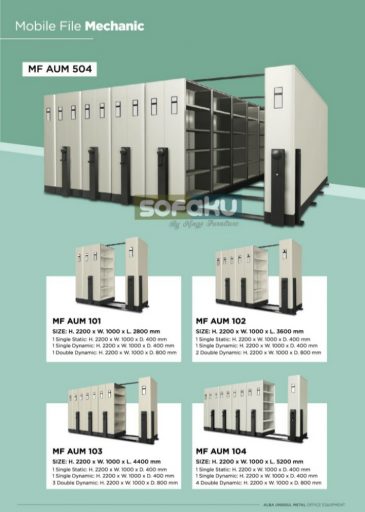ALBA Mobile File MF-AUM-101 Lemari Filling Cabinet Document | Sofaku