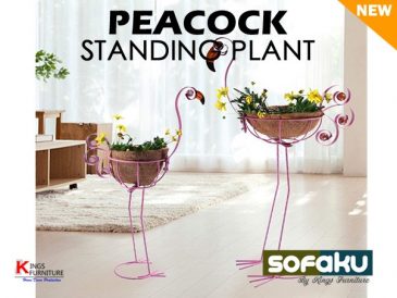 Peacock Standing Planter Rak Pot Besi Ayam Unik – Standing Flower | Sofaku
