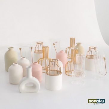 Vas Bunga Nordic Aesthetic Modern Sederhana – Flower Vase Meja Gold ...