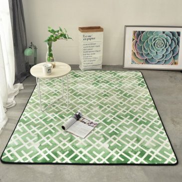 PATTERN Karpet Modern Alas Lantai Hijau Garis Anti Slip | Sofaku