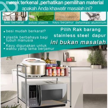 Rak Microwave Stainless Steel Serbaguna Penyimpanan Dapur | Sofaku