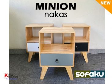 MINION Nakas Laci – Nakas Meja Sudut – Lemari Mini Anak | Sofaku