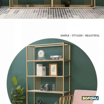 Rak Etalase Gold C0113 Rak Showcase Pajangan Besi Rak Tingkat Emas | Sofaku