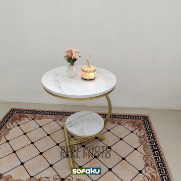 COFFEE Table K-0809 – Meja Kopi Kecil 2 Tier Top Marmer Putih – Coffee ...